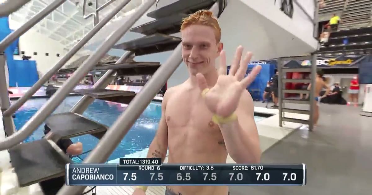 Team USA | Andrew Capobianco Men's 3-Meter Springboard Final Dive And Interview | Diving U.S ...